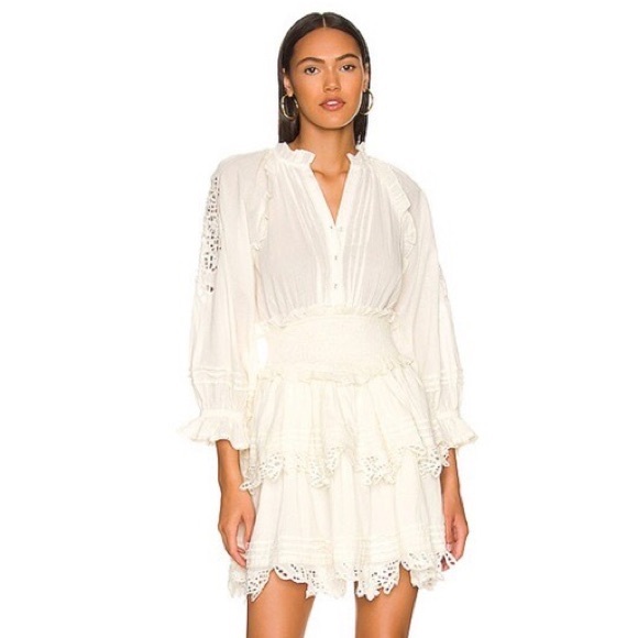 Cleobella | Dresses | Cleobella Valeria Lace And Ruffle Mini Dress In ...